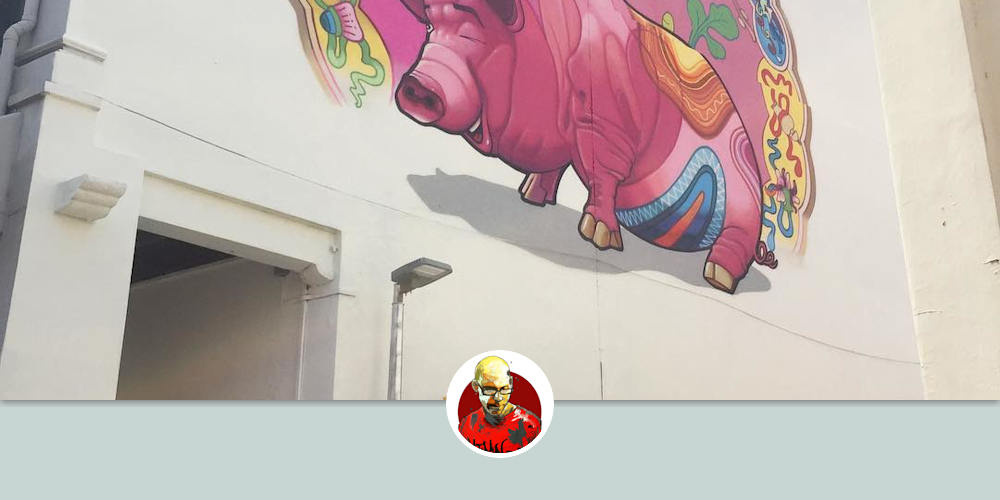 Pig Mural by Didier Jaba Mathieu at The Coconut Club, Singapore ...