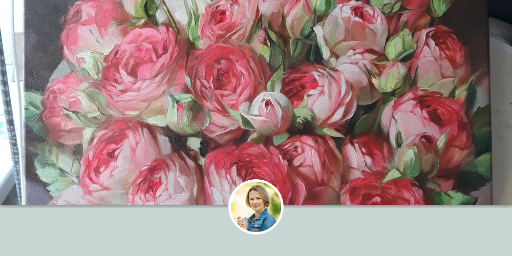 Large rose flowers painting original on canvas, Red roses by Natart ...