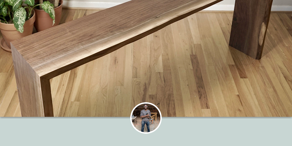 Walnut Live Edge Waterfall Console Table by Crafted Glory | Wescover Tables