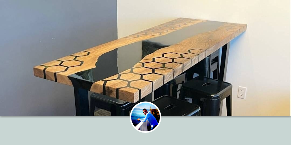 Luxury Custom Order, Black Epoxy Resin, Hexagon Honeycomb by ...