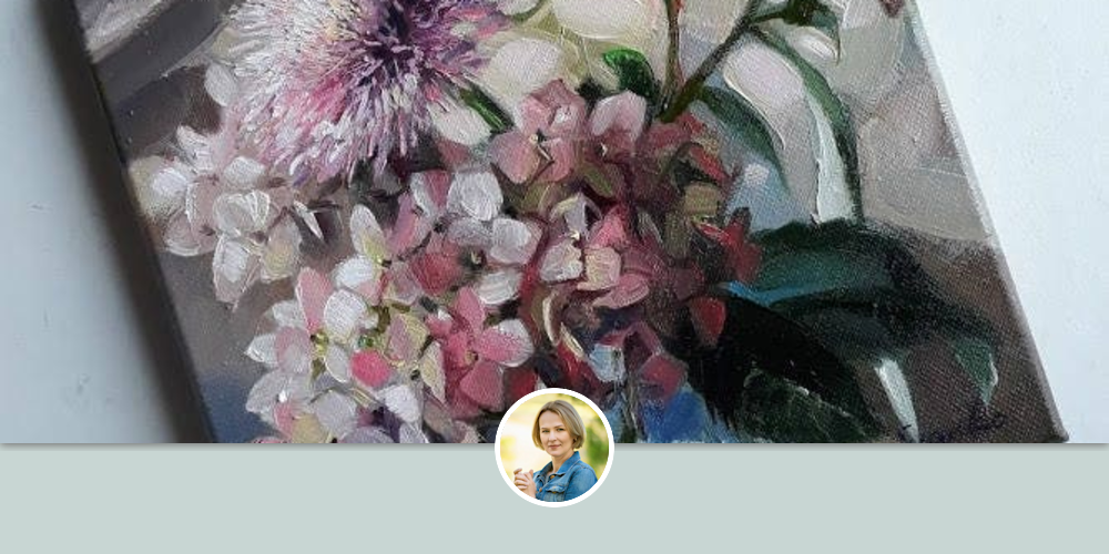 Purple flower oil painting original art Floral painting by Natart ...