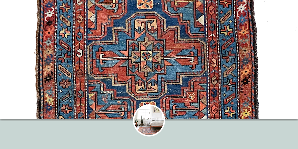 Beautiful Antique Navy and Rust Elephant Track Inspired by The Loom ...