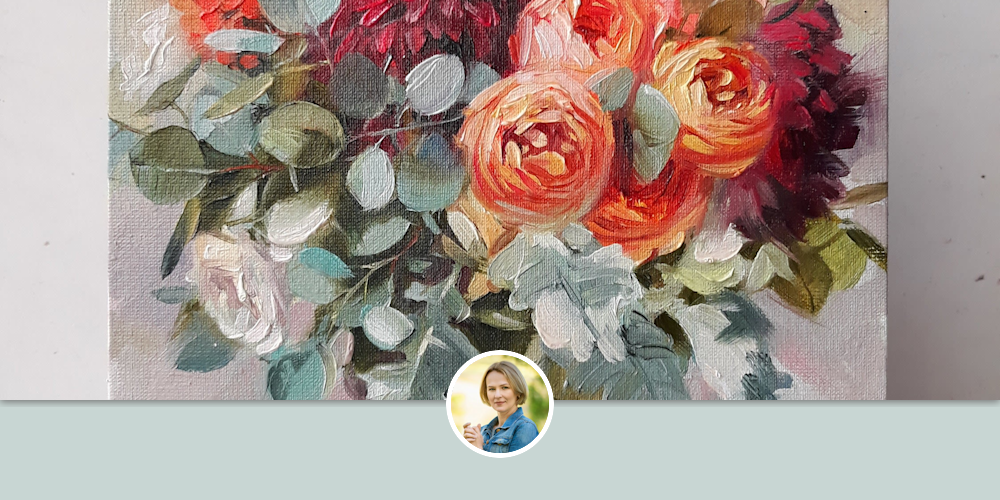 Bridal flowers portraits painting canvas original art Custom by Natart ...