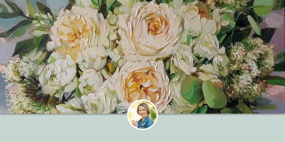 Bridal flowers portraits painting canvas original art by Natart ...