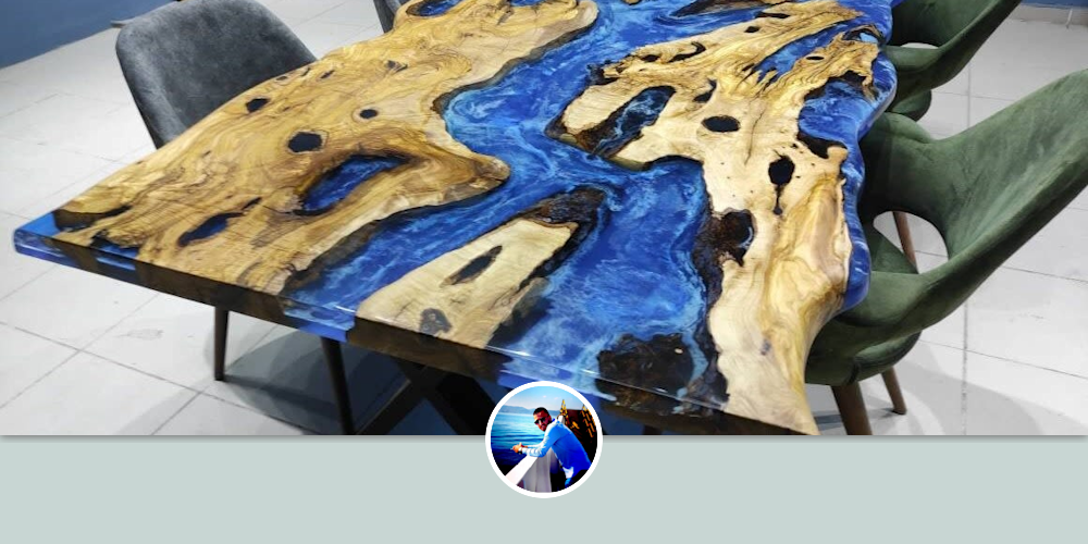 Live Edge Olive Tree Ocean Epoxy River Table - Epoxy Resin by ...