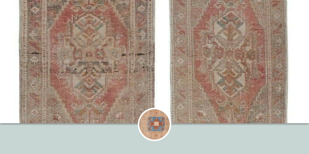 Vintage Fine Matching Twin Tribal Rugs, Wool Distressed Rugs by Vintage ...