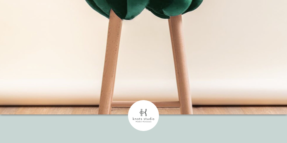 Emerald Green Velvet Knot Bar Stool by Knots Studio | Wescover Chairs