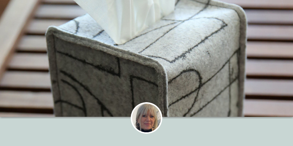Tissue Box Cover Merino Wool Felt 'Chalkline' Grey by Lorraine Tuson ...