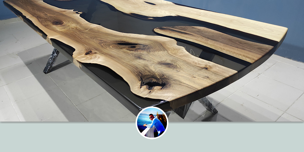 Custom Order Smoke Epoxy Dining Table, Walnut Resin Table by ...