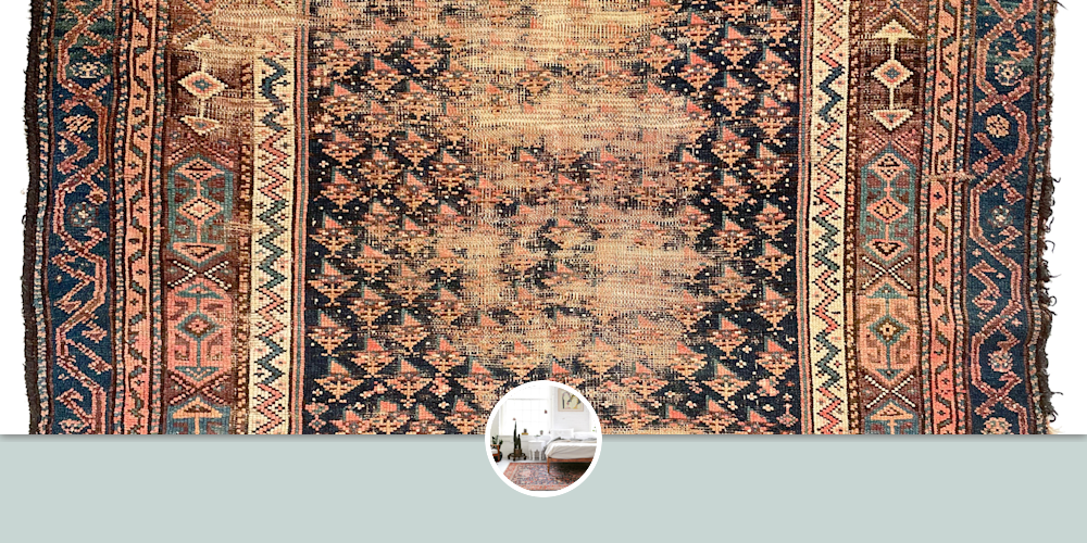 BEAUTIFUL Worn Antique Kurdish Rug | Character with "NEON" by The Loom ...