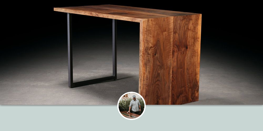 Walnut Waterfall Desk by Urban Lumber Co. | Wescover Tables