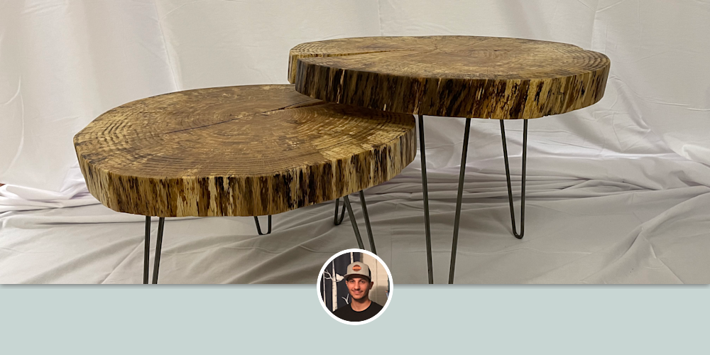 Live edge round slab two tiered coffee table by J Langos Wood Shop ...