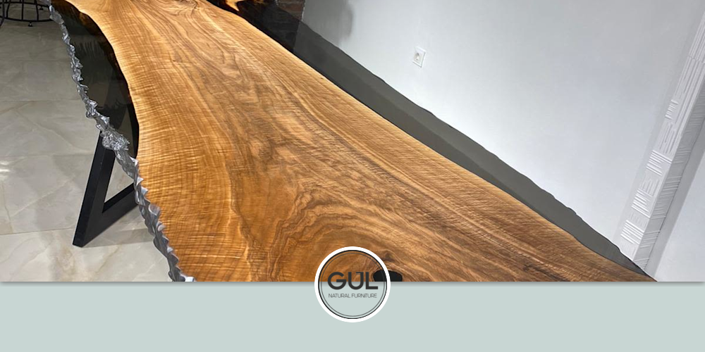 Custom Black Epoxy Walnut Dining Table - In Stock by Gül Natural ...