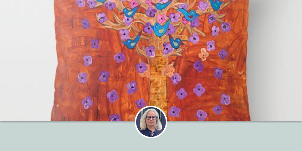 Square Pillow Rust Tree of Life by Pam (Pamela) Smilow | Wescover Pillows