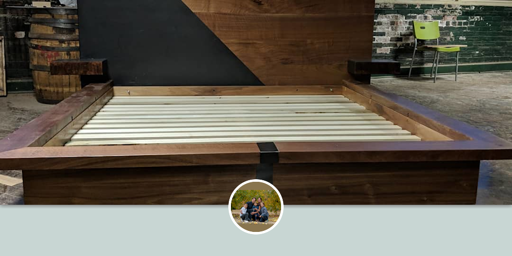 Walnut and Steel Bed/ Bedframe by Donald Mee Design | Wescover Beds ...