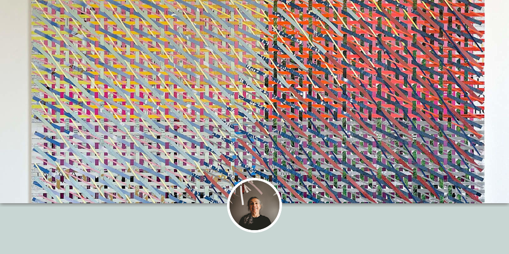 paper weaving collage by Paola Bazz | Wescover Paintings