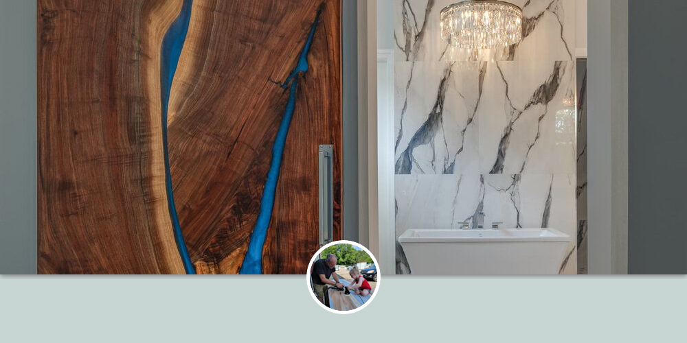 Wood & Resin Epoxy Sliding Door (1) by Carlberg Design | Wescover Furniture