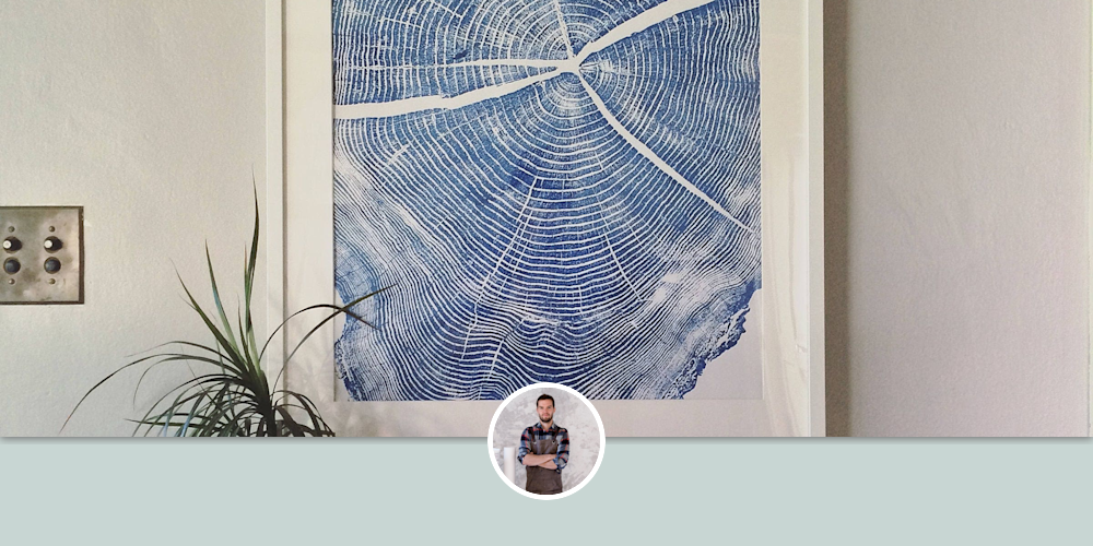 Blue Tree Ring Print by Erik Linton | Wescover Prints