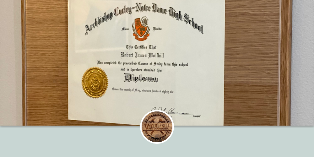 Modern Diploma Frame Handcrafted by Robert Wolfkill by Wolfkill ...