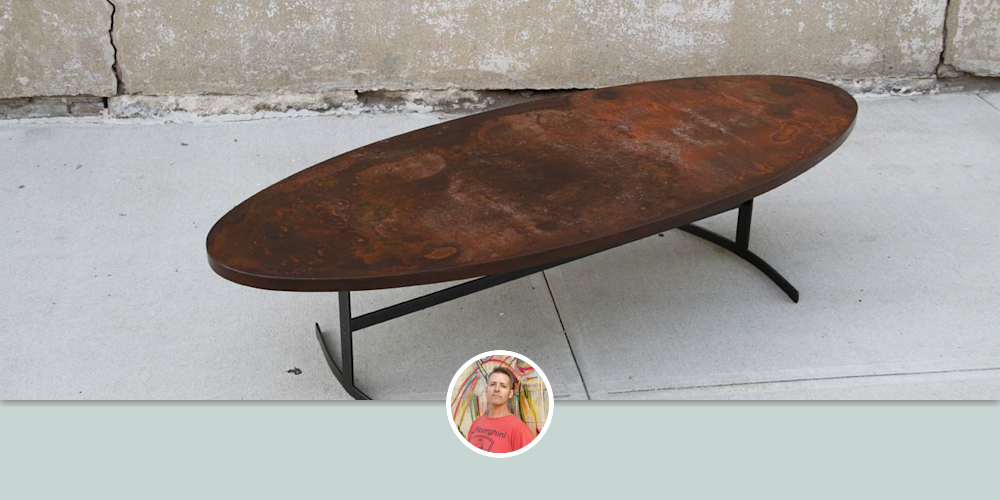 Rusty Board Coffee Table by Michael Daniel Metal Design | Wescover Tables