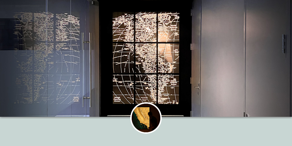 Backlit wall map by Radiant Maps at New York, NY, New York | Wescover ...