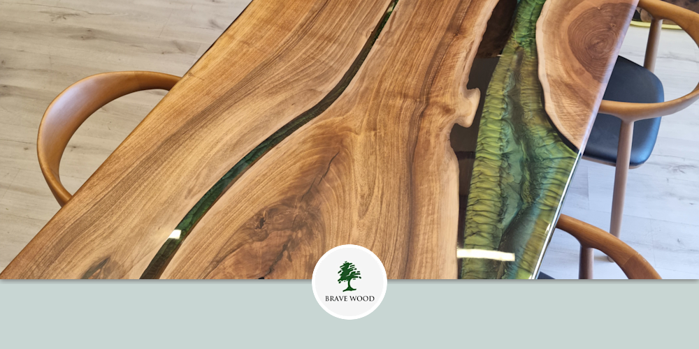 Walnut table, dining room table, epoxy dining room table by Brave Wood ...
