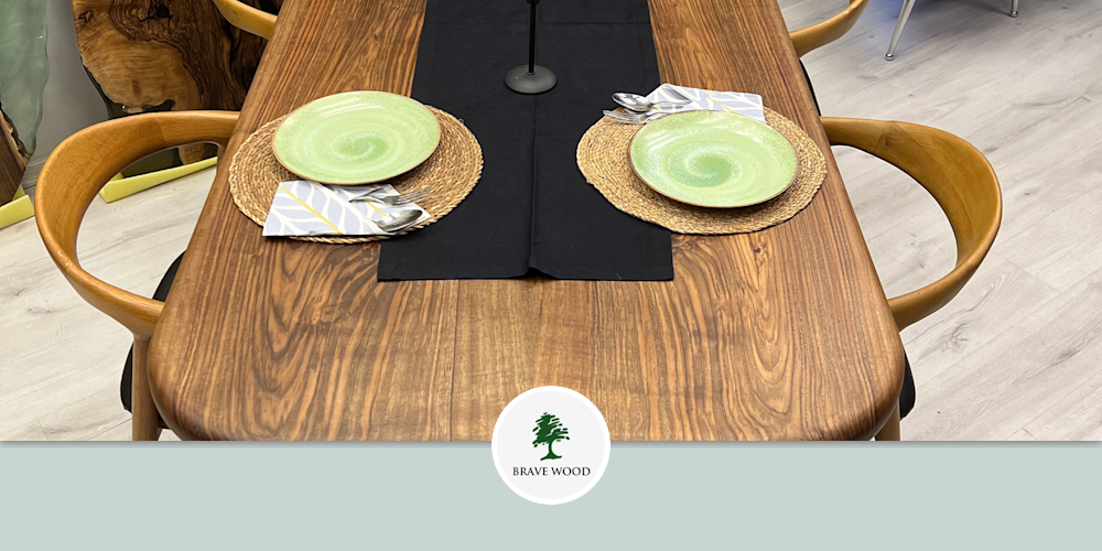 Solid dining table, Kitchen table, walnut dining room table by Brave ...