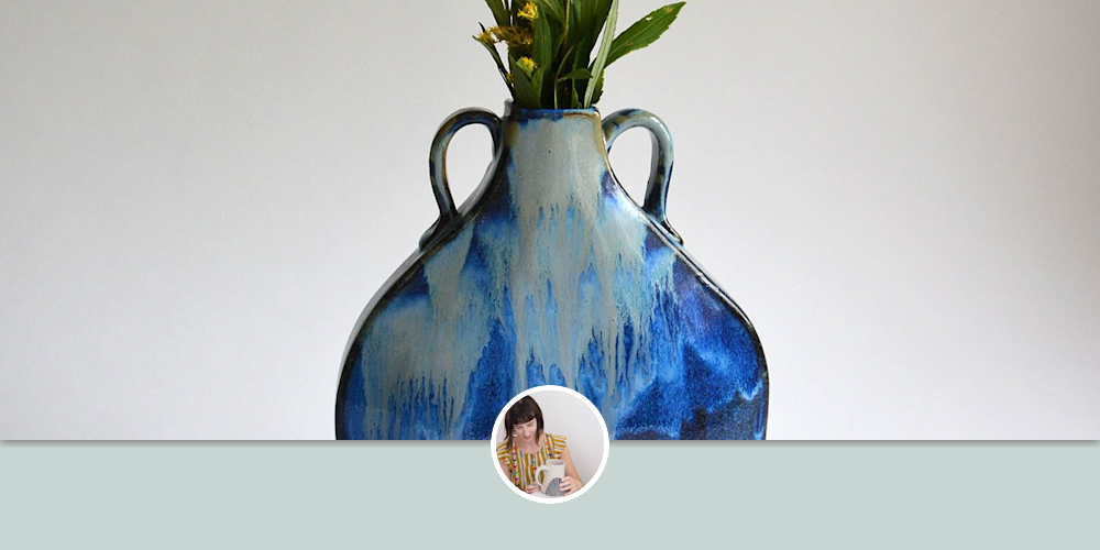 Flask Vase in Laurel by Keyes Pottery at Private Residence, Marshall ...