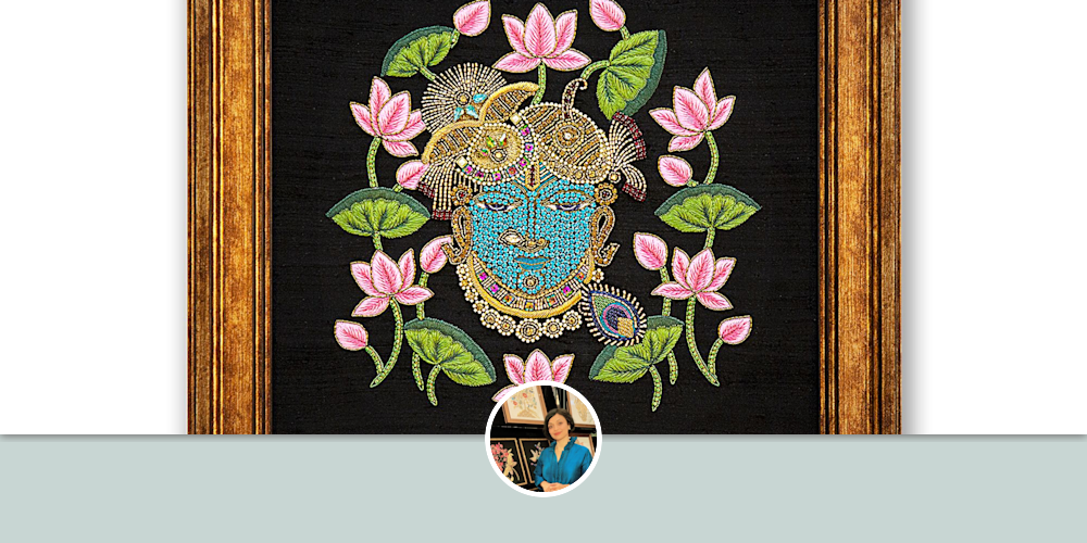 Shrinathji Krishna Embroidery Wall Art by MagicSimSim | Wescover Wall ...