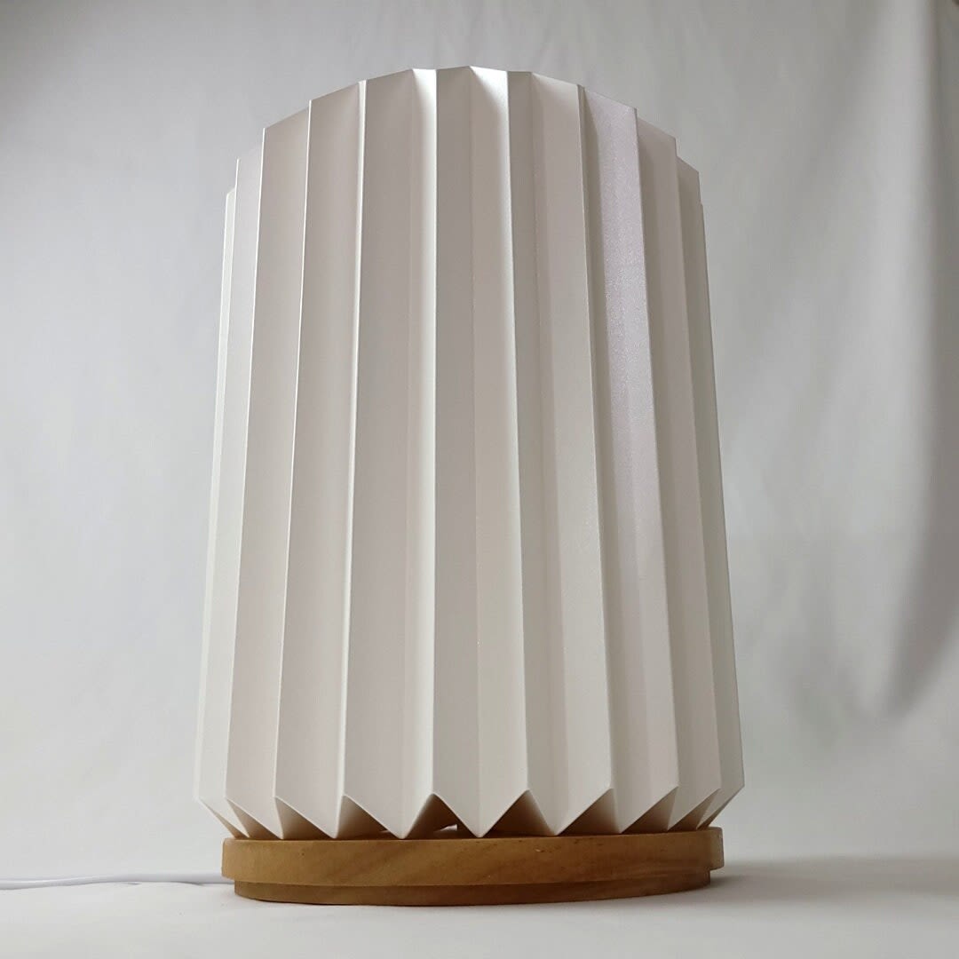 Pillar L - modern origami table lamp, paper, wood by Studio Pleat ...