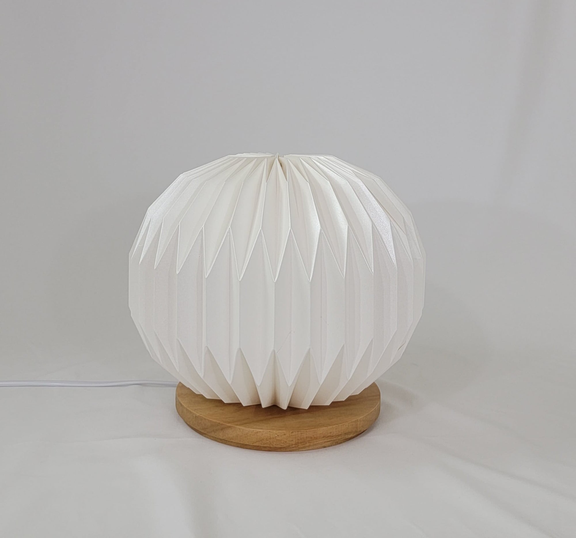 Sphere - modern origami table lamp, paper, wood by Studio Pleat ...
