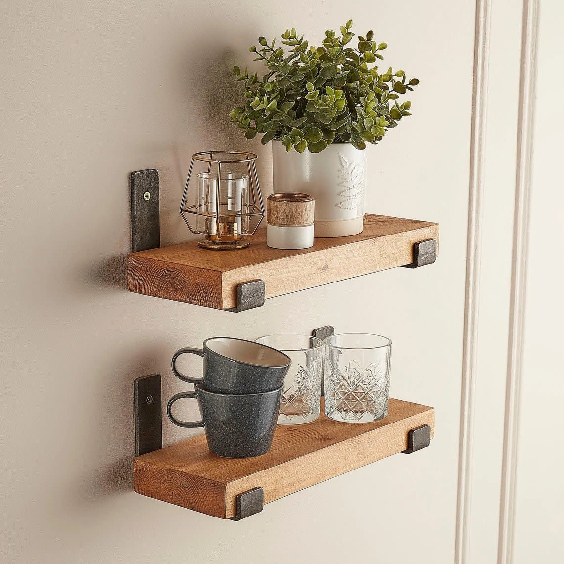 Industrial Floating Wall Shelf, Long Kitchen Shelf by Picwoodwork ...