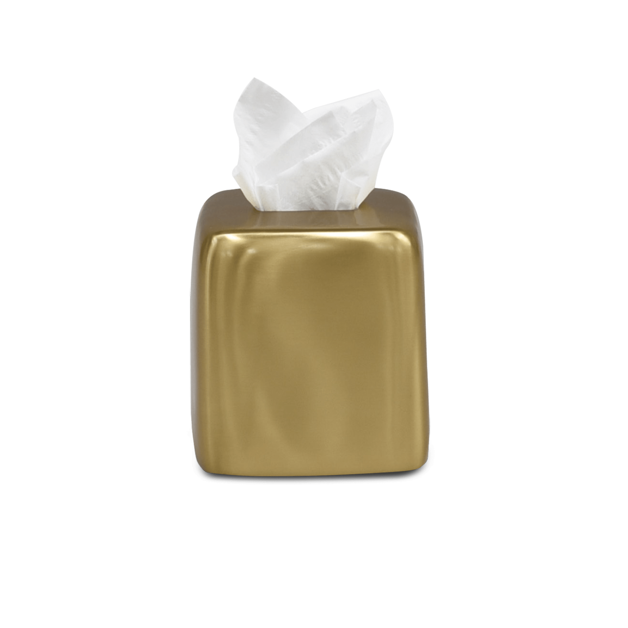 CUADRADO Tissue Box Holder in Brushed Brass by Tina Frey | Wescover Storage