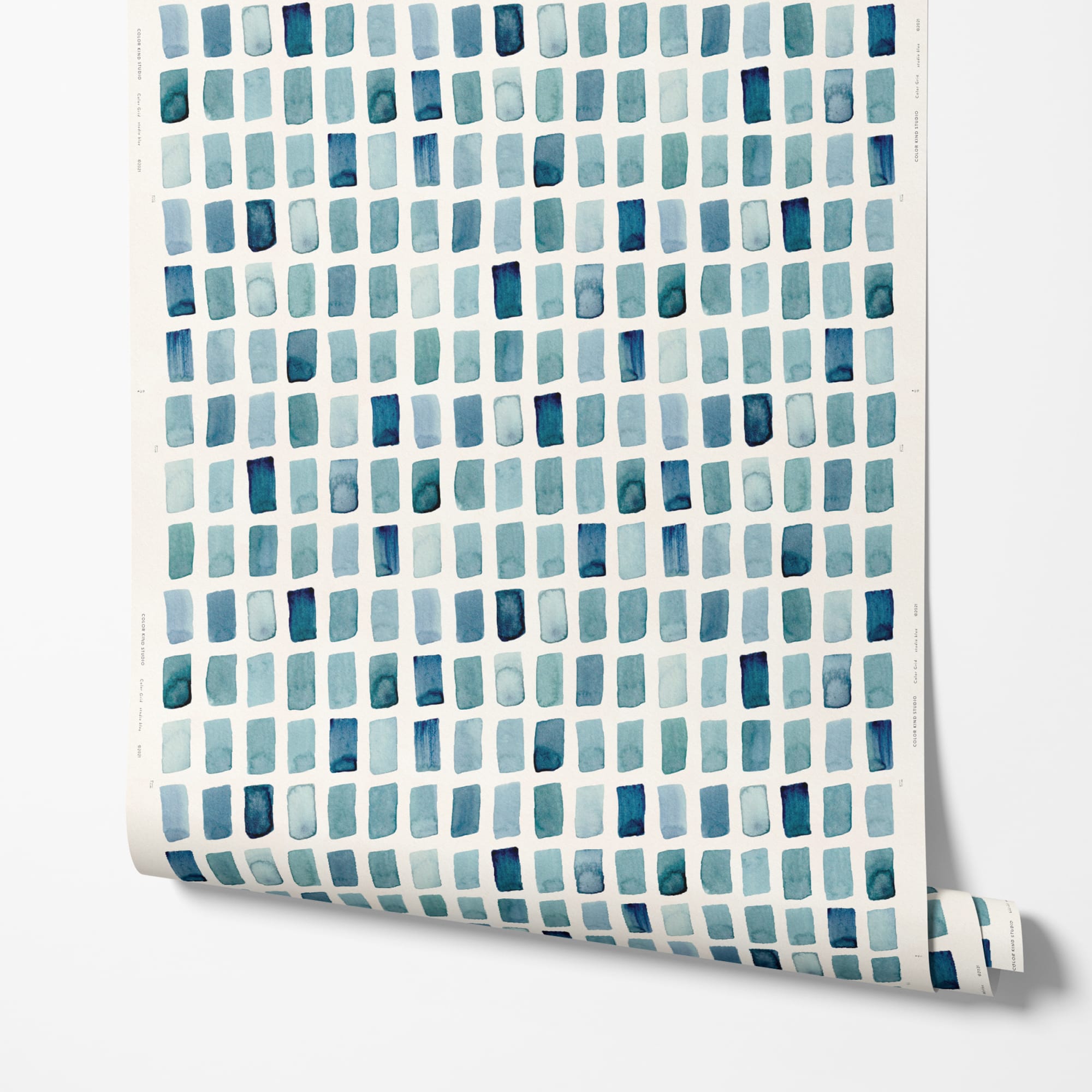 Color Grid Studio Blue Wallpaper by Color Kind Studio | Wescover Wall ...
