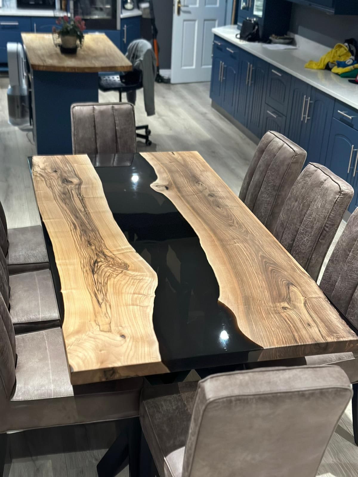 Epoxy Walnut Dining Room Table