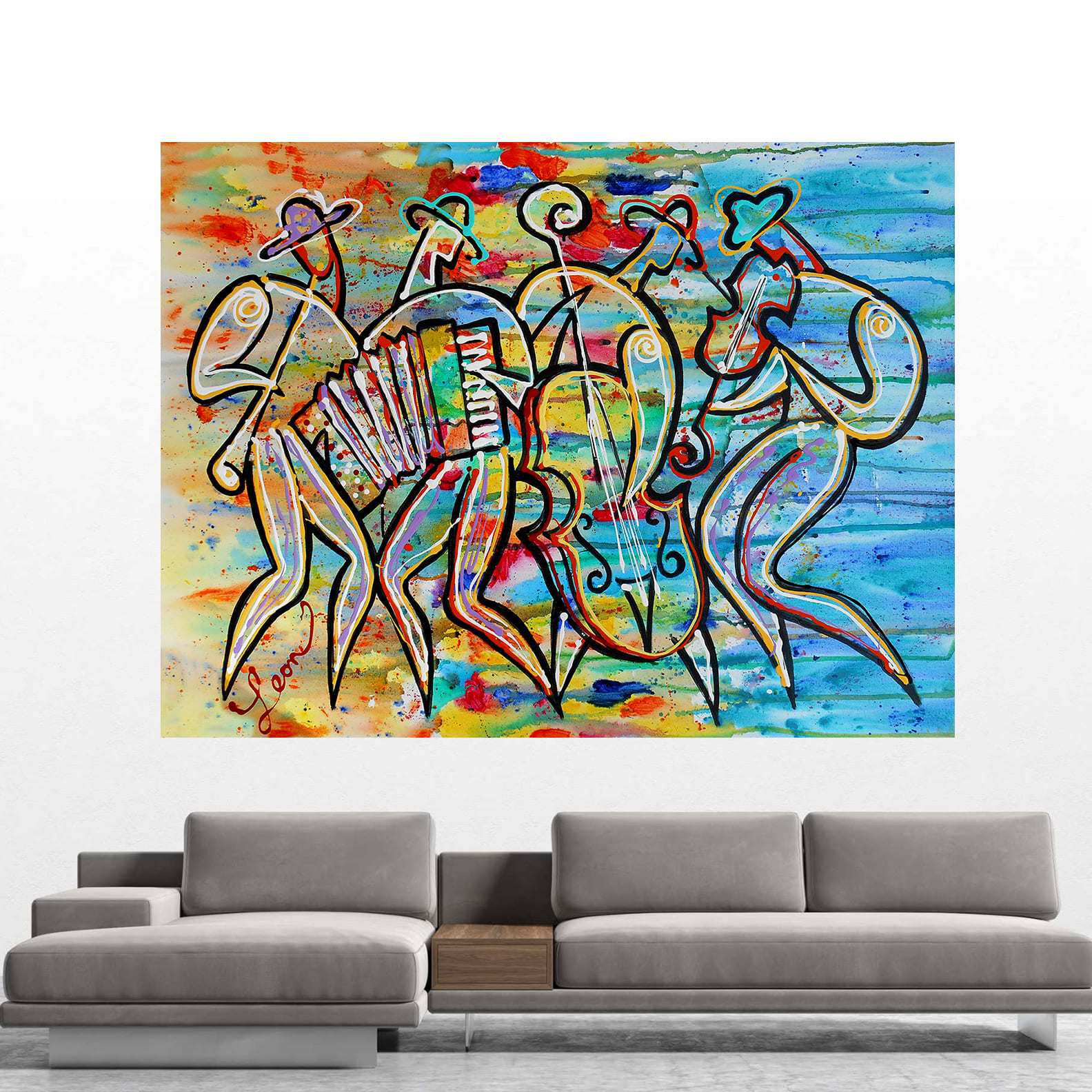 Abstract Jazz Canvas Art Print by Leon Zernitsky by Leon Zernitsky Art ...
