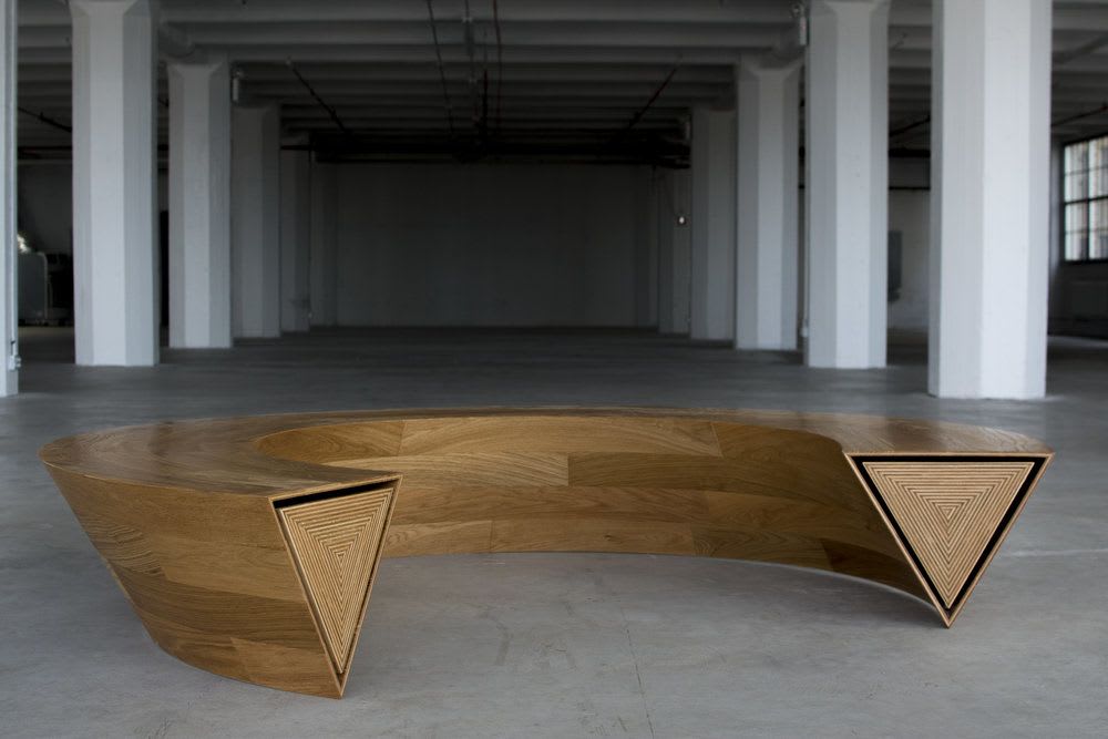 Round and Round Circular bench with hidden drawer by Makingworks ...