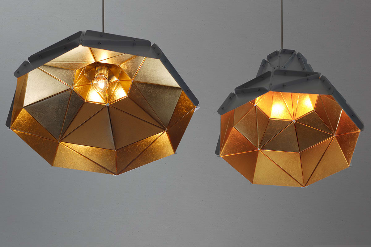Octagon Wide Gold Faceted Light by ADAMLAMP | Wescover Pendants