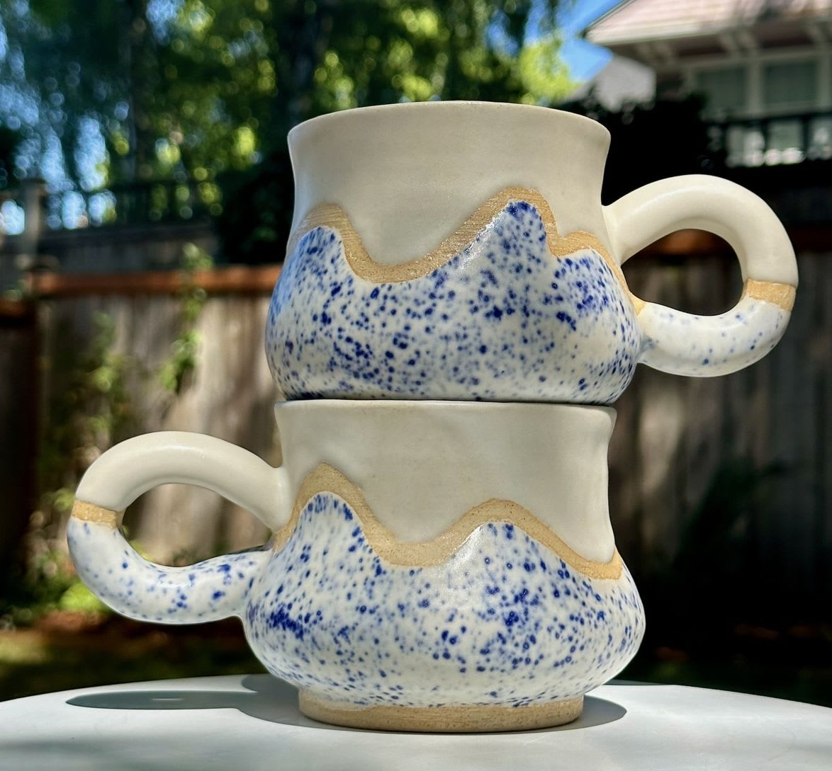 curve mug in wave by Coupe Ceramics | Wescover Drinkware