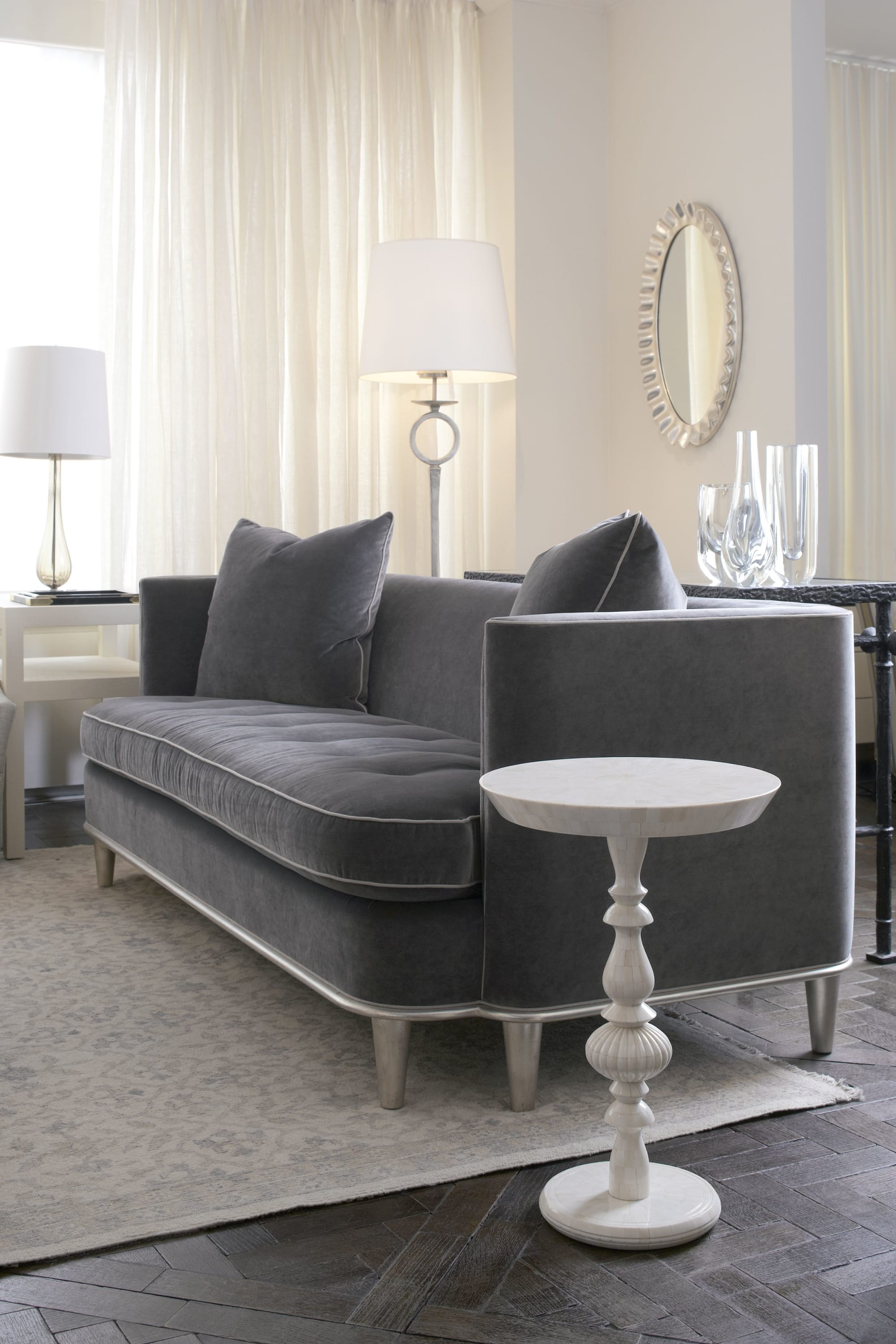 Pushpa Bone End Table or Pedestal by FARRAGO DESIGN INC | Wescover Tables