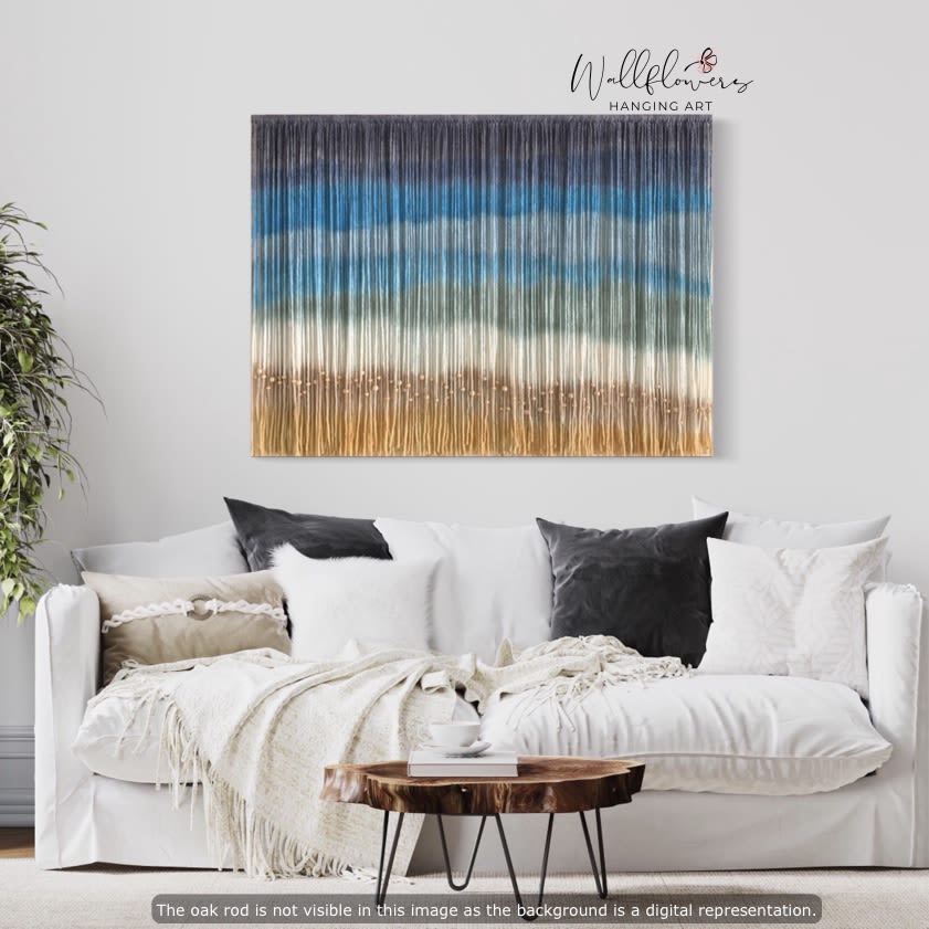 WAVES Coastal Beach Textile Wall Hanging, Custom Fiber Art by ...