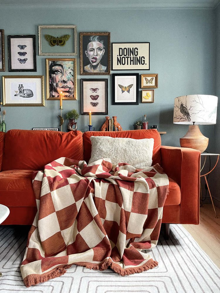 Checkered Throw/ Blanket/ Boho Bedding - Terracotta by What The Mood ...