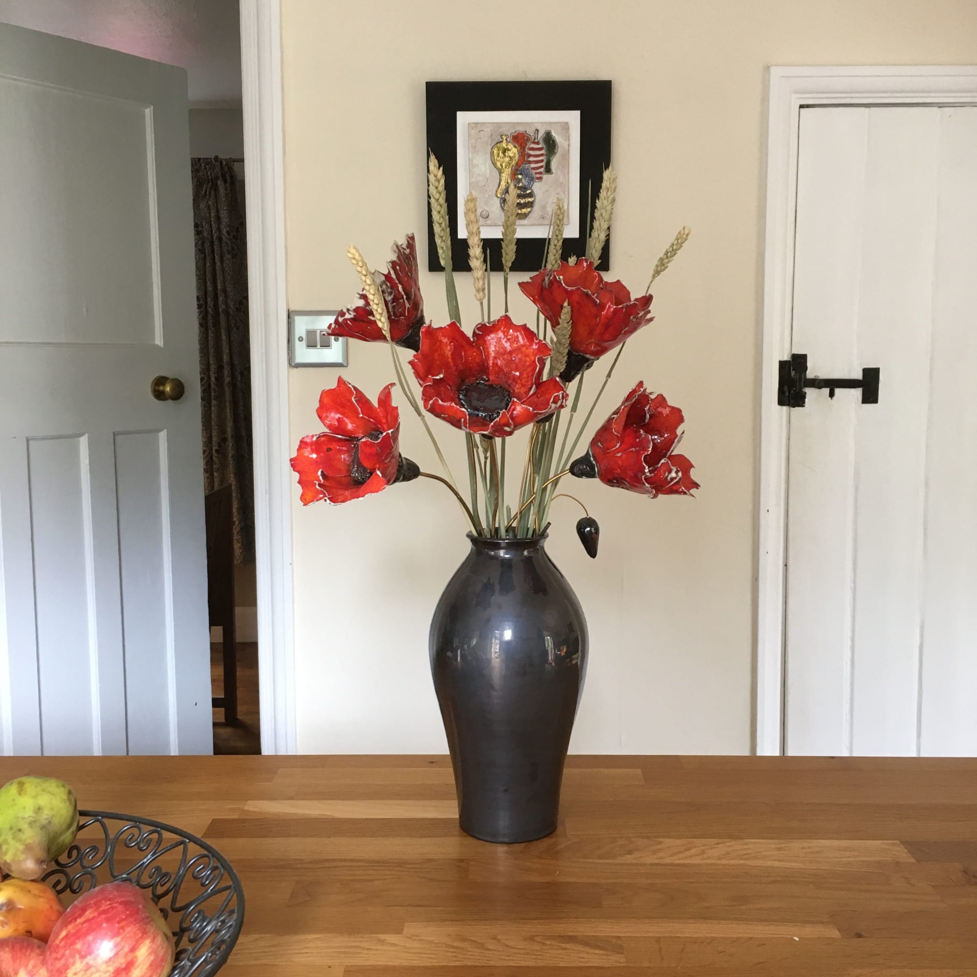 Red Poppy flower arrangement by Park Ceramics and Gifts by Amanda ...