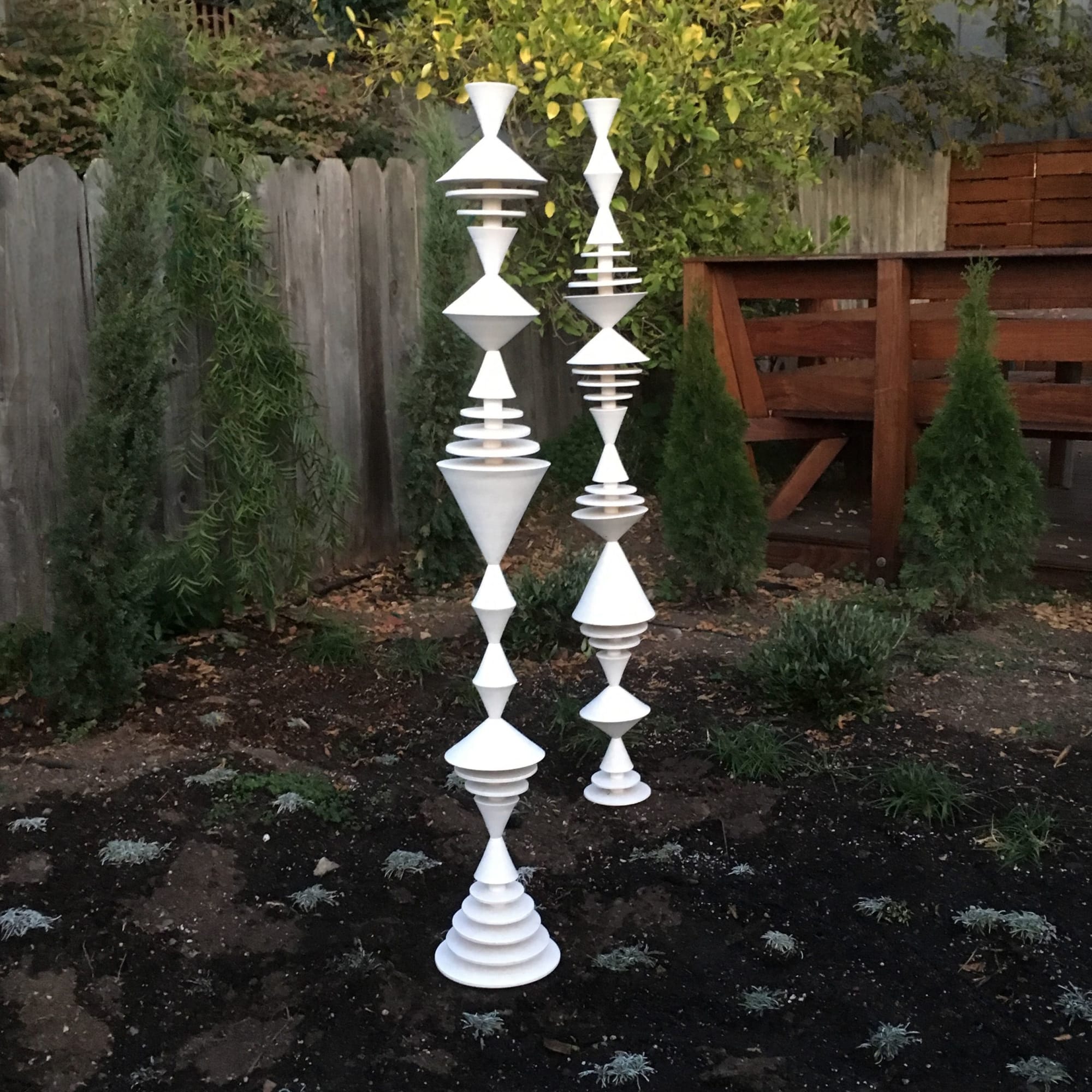 White Garden Cones Sculpture by Zuzana Licko | Wescover Plants & Landscape