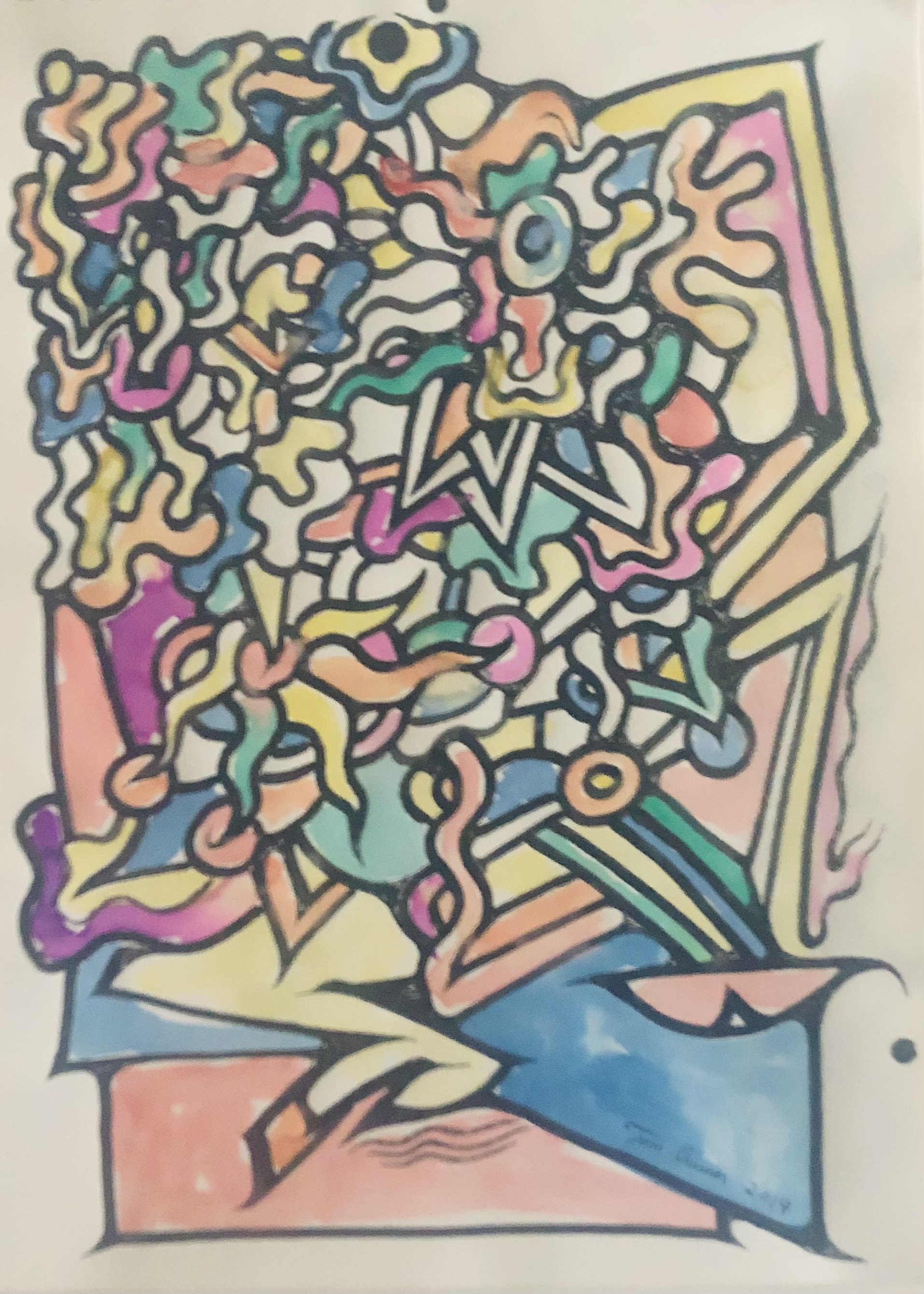 floral original watercolor and ink drawing by Tom Cramer | Wescover ...