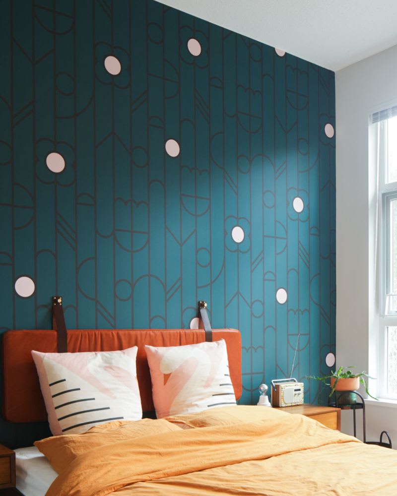 Retro Geometric Wallpaper by LEMONNI | Wescover Wall Treatments