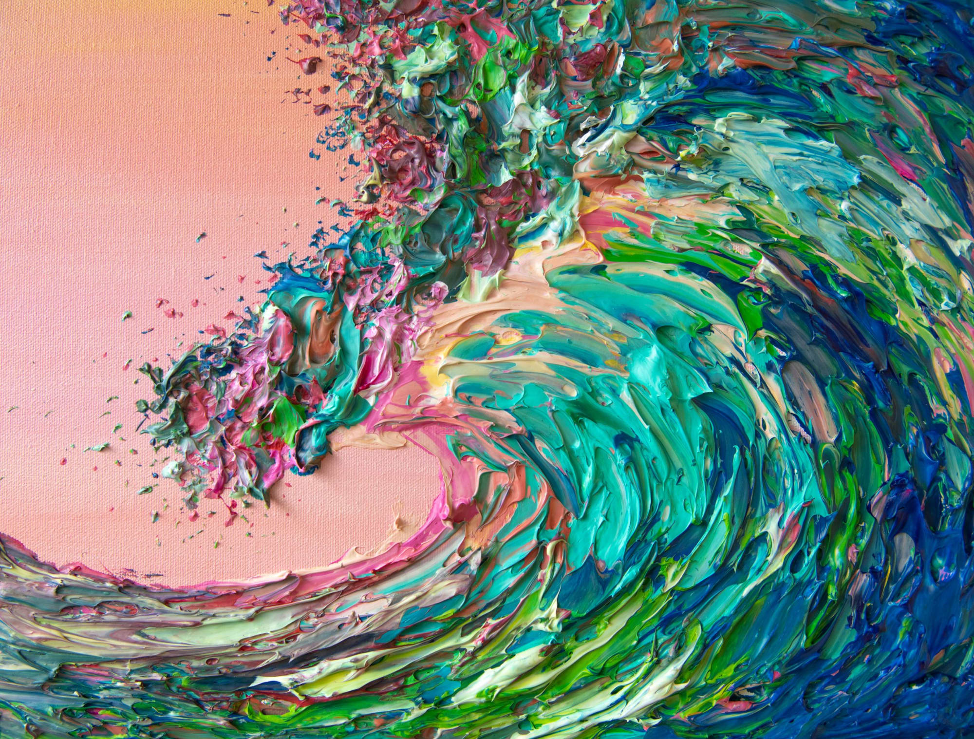 Heavy Texture Wave Custom Painting by Monika Kupiec Abstract Art ...