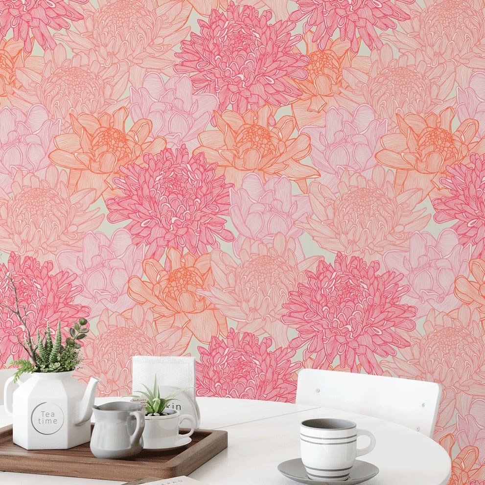 Torch Ginger Wallpaper by Patricia Braune | Wescover Wall Treatments