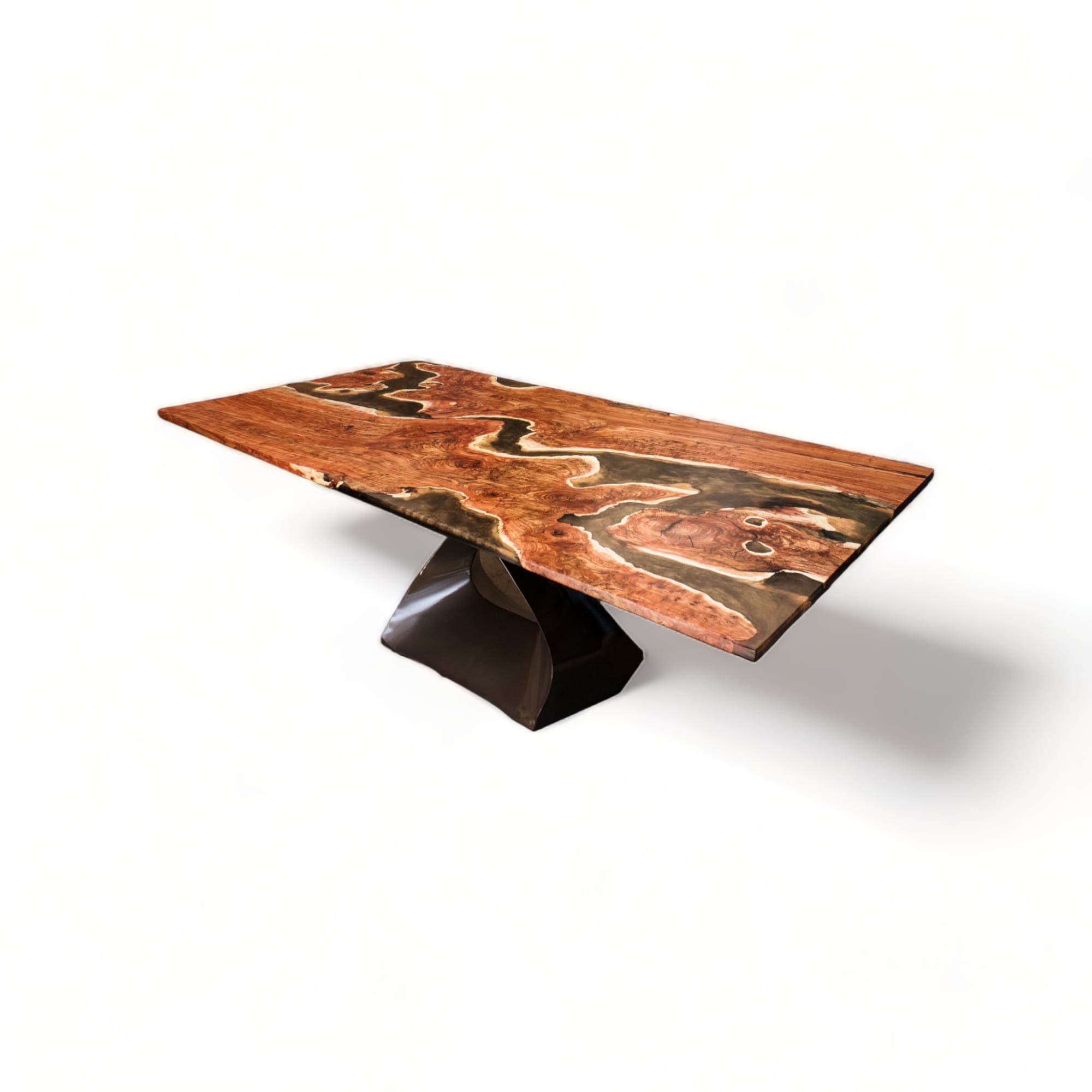 Carob & Copper Resin River Dining Table by Lumberlust Designs ...