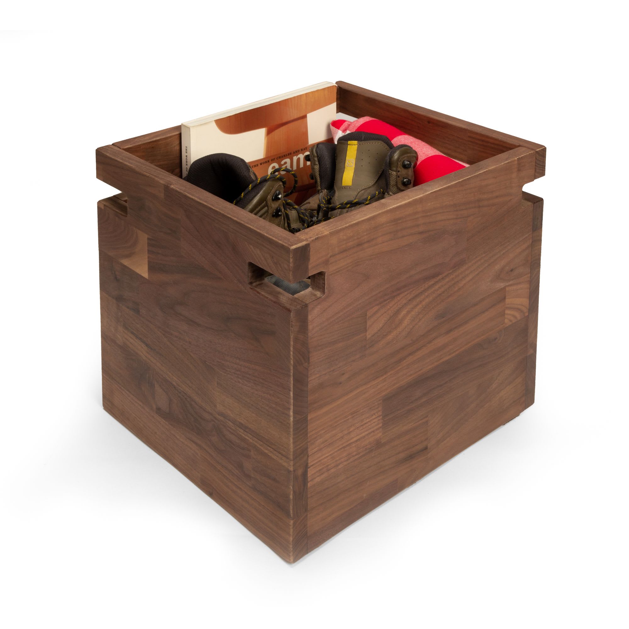 Zuma solid walnut open storage box by Modwerks Furniture Design ...